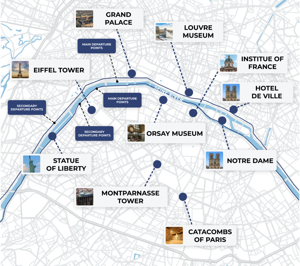 Map of paris showing tourist attractions 60 photos - Guidebookbali.com